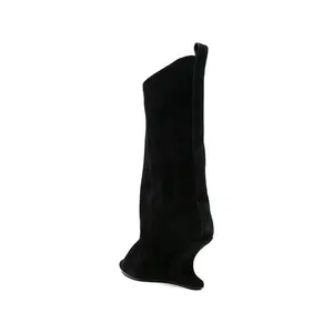 Rick Owens Cantilever Pointed-toe Knee-high Boots - Black