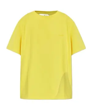 Attico Logo Embroidered Oversized Jersey T-shirt - Yellow