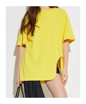 Attico Logo Embroidered Oversized Jersey T-shirt - Yellow