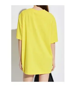 Attico Logo Embroidered Oversized Jersey T-shirt - Yellow