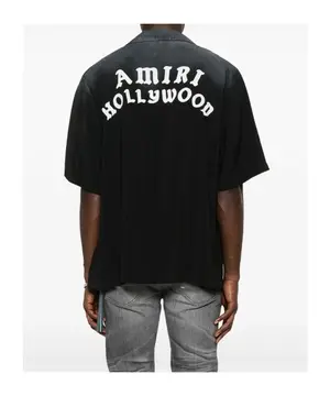 Amiri Hollywood Bowling Shirt - Black