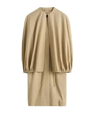 TOTEME Drawstring Detachable-cape Coat - Light Brown