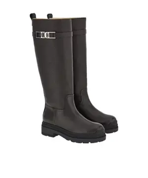 FERRAGAMO Knee-high Boots With Vara Chain Detail