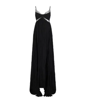 Blumarine Lace Pleated Maxi Dress