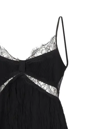 Blumarine Lace Pleated Maxi Dress