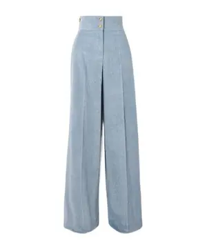 Altuzarra Cotton Twill Wide-leg Pants With Gold-tone Buttons