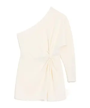 VALENTINO Valentino One-Shoulder Draped Dress With Waist Pleats