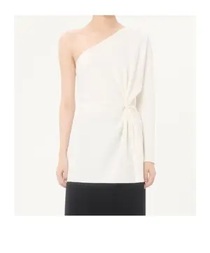 Valentino Garavani One-shoulder Draped Dress With Waist Pleats