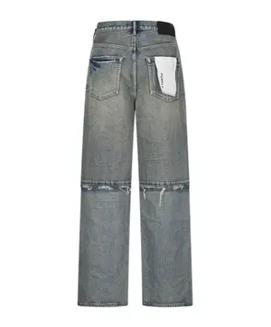 PURPLE BRAND Distressed Wide Leg Jeans