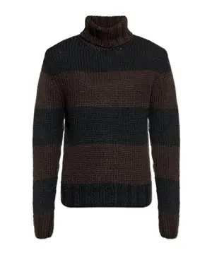 Dolce & Gabbana Striped Turtleneck Knit Jumper