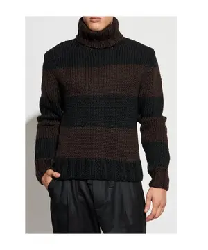 Dolce & Gabbana Striped Turtleneck Knit Jumper