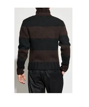 Dolce & Gabbana Striped Turtleneck Knit Jumper