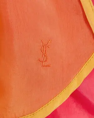 Saint Laurent Color-blocked Logo Embroidered Shorts