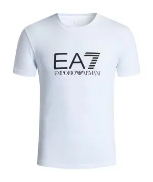 EA7 Printed T-shirt With Round Neck - Blue