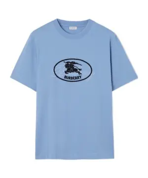 Burberry Knight Stamp Cotton T-shirt Cornflower Blue