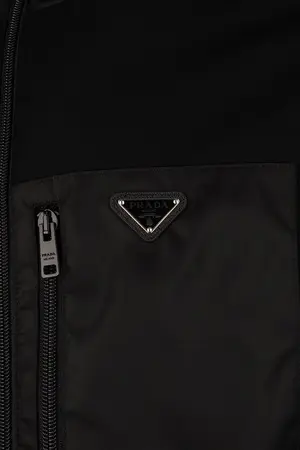 Prada Technical Cotton And Re-nylon Cardigan With Hood