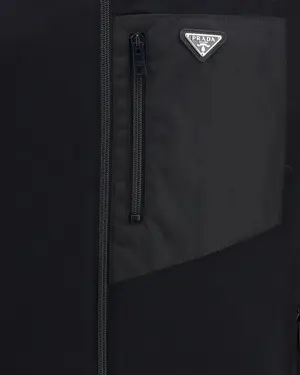 Prada Technical Cotton And Re-nylon Cardigan With Hood