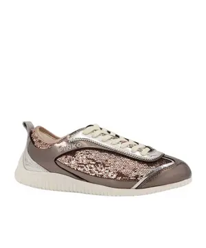 Pinko Sequin-embellished Low Top Sneakers - Brown