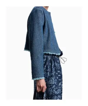 Emporio Armani Fringed Jacket - Blue