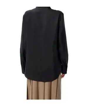 RÓHE Satin Knotted Shirt - Black
