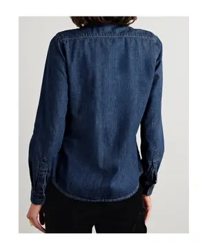 NILI LOTAN Lexa Ruffled Denim Shirt