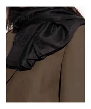 FERRAGAMO Scarf Decorated With A Monogram Pattern - Black
