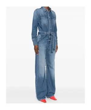 ICON DENIM LOS ANGELES Belted Denim Jumpsuit