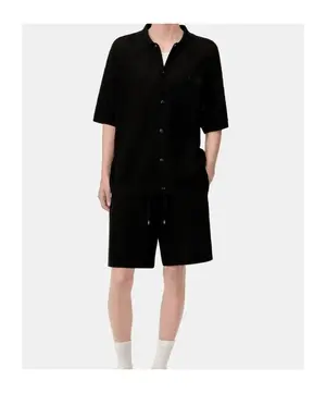 Amiri Crochet Mesh Shorts With Ribbed Details - Black