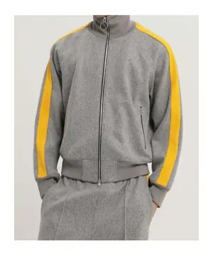 1989 STUDIO Contrast Trim Zip-up Coat - Dark Gray