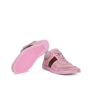 Gucci Stretch Low-top Sneakers With Interlocking G Detail - Pink