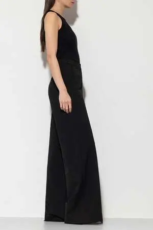 LUISA CERANO Wide-leg Pleated Pants - Black