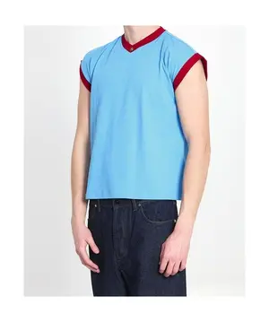 Versace Contrast-trim Sleeveless T-shirt