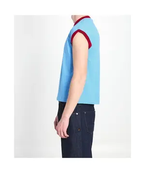 Versace Contrast-trim Sleeveless T-shirt