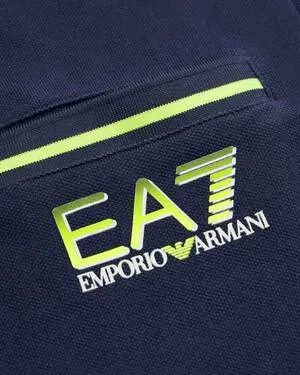EA7 Navy Blue Logo Printed Polo Shirt