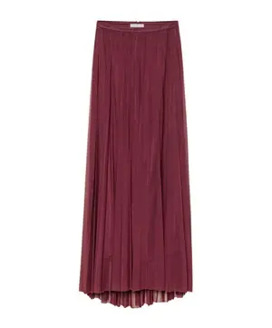 FORTE_FORTE Pleated Skirt - Ruby Red