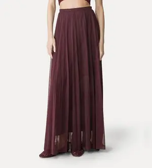 FORTE_FORTE Pleated Skirt - Ruby Red