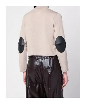 MAISON MARGIELA High Neck Knitted Jumper With Elbow Patches