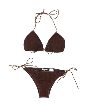 Oseree Metallic Halterneck Bikini Set - Choco