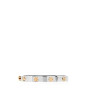 Tory Burch Tory Burch Logo Hinge Bracelet White