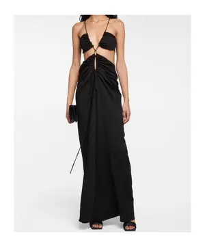 Christopher Esber Pleated Cutout Maxi Dress