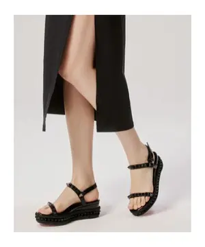 CHRISTIAN LOUBOUTIN Pyra Clou Espadrille Wedge Sandals