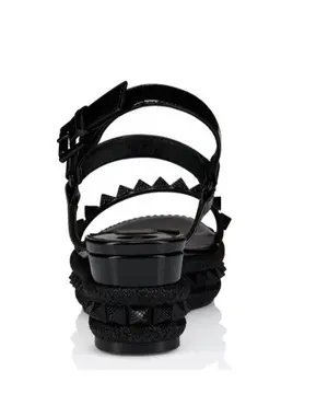 CHRISTIAN LOUBOUTIN Pyra Clou Espadrille Wedge Sandals