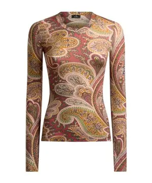 Etro Paisley Print Long Sleeve Top