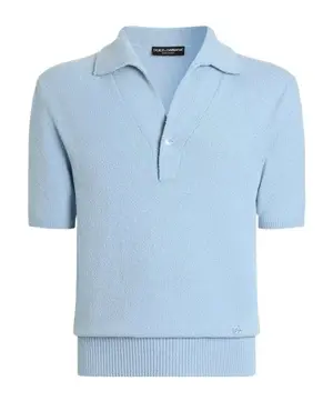Dolce & Gabbana Dolce Gabbana Fine Knit Polo Shirt - Blue