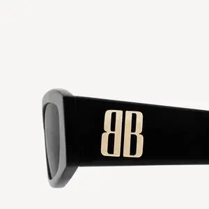 Balenciaga Rectangle Frame Sunglasses - Black