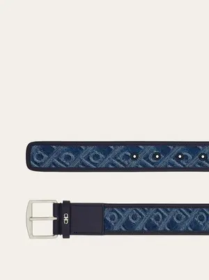 FERRAGAMO Monogrammed Leather Belt