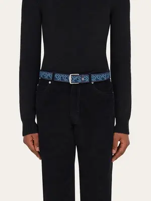 FERRAGAMO Monogrammed Leather Belt