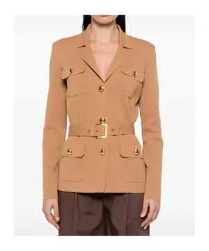 Elisabetta Franchi Belted Jacket - Light Brown