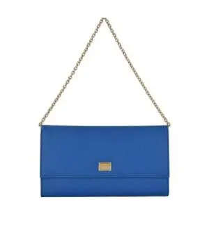 Dolce & Gabbana Logo Detail Chain Strap Clutch - Blue