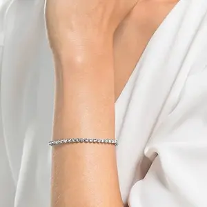 SWAROVSKI Rhodium-plated Crystal Logo Bracelet